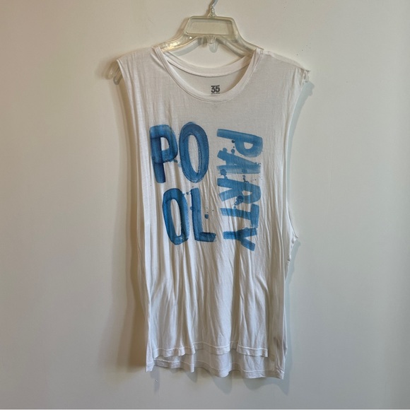 35MM Clothing | Tops | 35mm Clothing White Pool Party Tank Top | Poshmark